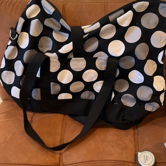 thirty-one | Bags | Thirty One Large Tote Bag Black With Grey And White ...